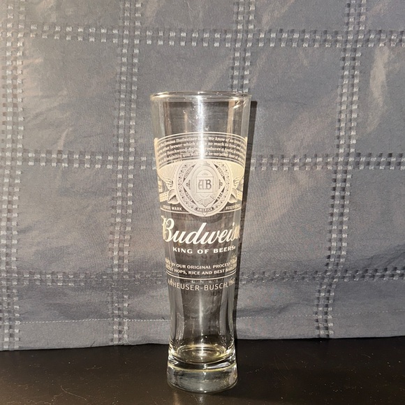 Budweiser | Dining | Budweiser Tall Clear Glass Pint | Poshmark
